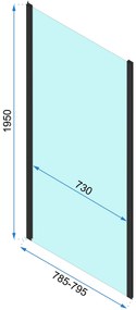 Rea Rapid Slide, 3-stěnový sprchový kout 120 (dveře) x 80 (stěna) x 80 (stěna) x 195 cm, 6mm čiré sklo, zlatý lesklý profil, KPL-09422