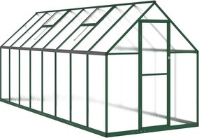 Skleník s podkladovým rámem zelený 445 x 169 x 195 cm hliník 3266333