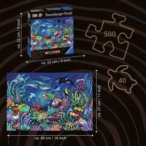 Ravensburger Dřevěné puzzle Podmořský svět / 500 dílků  / od 14 let