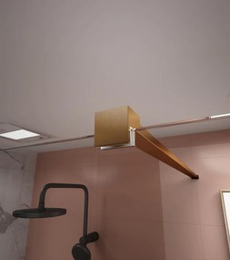 Erga Paris, sprchová zástěna Walk-In 90x200 cm, 8mm čiré sklo, zlatý matný profil, ERG-V02-PARIS-090x200-CL-GB