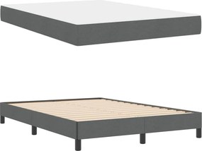Postel s boxspringem Tmavě šedá 140 x 190 cm textil 3398487