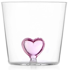 Ichendorf Milano designové sklenice na vodu Cuore Pink Heart