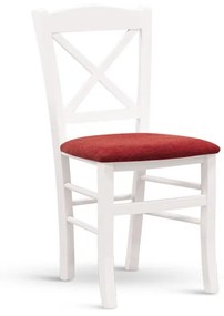 Stima Dřevěná jídelní židle CLAYTON látka | Sedák: bolton new arancio 1,Odstín: bílá