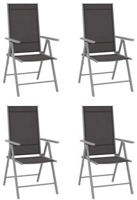 Skládací zahradní židle 4 ks textilen černé,  312182