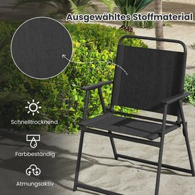 Costway Sada 2 zahradních skládacích židlí, skládacích židlí, balkónových židlí