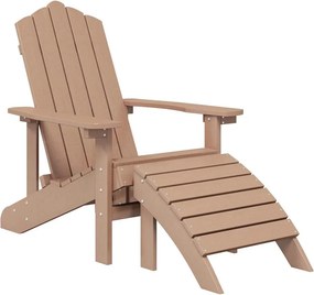Zahradní křesla Adirondack 2 ks s podnožkami HDPE hnědá 3095698