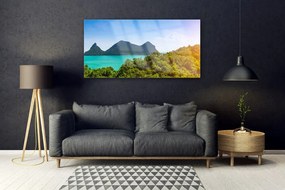 Plexisklo-obraz Hory Moře Stromy Krajina 120x60 cm
