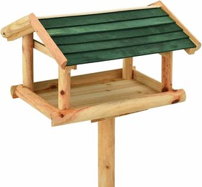 Krmítko se stojanem 37 x 28 x 100 cm masivní jedlové dřevo 316418