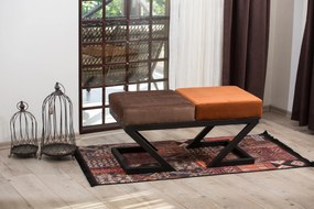 Atelier del Sofa Taburet Eda - Brown, Orange, Hnědá, Oranžová