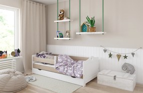 BabyBeds Dětská postel EMMA srdíčka Velikost postele: 180x80 cm, Barevné provedení: Ořech, Úložný prostor: Ano, s úložným prostorem Bílá