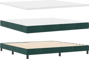 Postel s boxspringem s čelo Tmavě zelená 200 x 200 cm samet 3340409