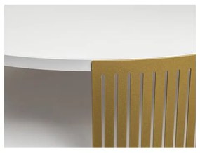 Konferenční stolek Zinzit Gold, Barva: zlatá / bílý mramor