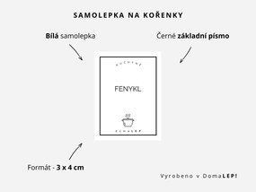 FENYKL - Samolepka na kořenky 3 x 4 cm - DomaLEP varianta: BÍLÁ - základní písmo