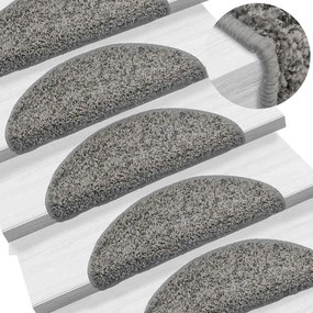 Schodové rohože 30 ks 56 x 17 x 3 cm šedé, půlkulaté 3365799
