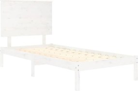 Rám postele bílý masivní dřevo 90 x 190 cm jednolůžko 3104769