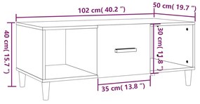 Konferenční stolek bílý 102 x 50 x 40 cm kompozitní dřevo - Default Title