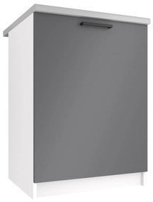 Kuchyňská skříňka Belini spodní 60 cm šedý mat s pracovní deskou  TOR SD60/0/WT/SR/0/B1/