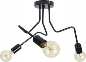 Moderní Závěsná Lampa Loft Stropní Lustr Černá 3 Led E27 Stropní Svítidlo