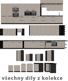 ARIA cb | dolní skříňka 80 ZL 1S dřezová | 80 cm | PREMIUM BOX | černá/béžová