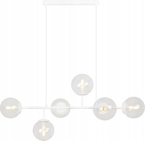 Závěsné Stropní Svítidlo Dlouhá Bílá Lustrová Skla Ze Skla 6 Zdrojů
