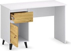Psací stůl BORG 1d1s/120 bílý / dub artisan