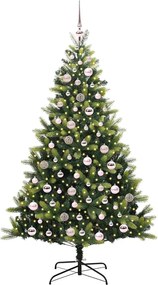 Umělý skládací vánoční stromeček 300 LED Zelená 180 cm PVC a PE 3395993