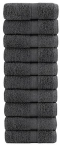 Prémiové ručníky pro hosty SOLUND 10 ks antracitové 30x50 cm 600 g/m² 137154