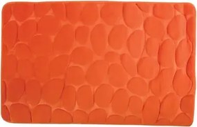 MSV PEBBLES koupelnová předložka 40 x 60 cm oranžová / polyester, PU p