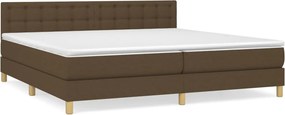 Box spring postel s matrací tmavě hnědá 200x200 cm textil 3140964