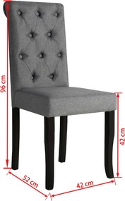 Jídelní židle 4 ks tmavě šedé textil 245515