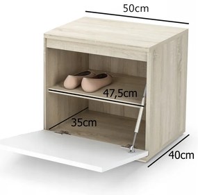 Eka Předsíňová stěna s čalouněnými panely Trinity 7 - Dub Artisan s černou / Šedá 2314