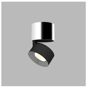 Stropní natáčecí a výklopné bodové LED světlo KLIP ON - chrom, černá, 3000 K