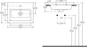 Sapho Koupelnový set ELLA 50 1 x zásuvka bílá KSET-071