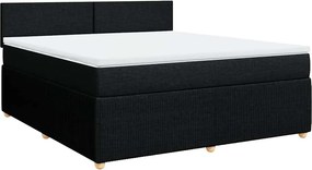 Box spring postel s matrací černá 180x200 cm textil 3289830
