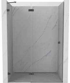 Mexen, Mexen Lunar levé otočné sprchové dveře 140 cm, transparentní, pistolový kov - 834-140-000-95-00-L