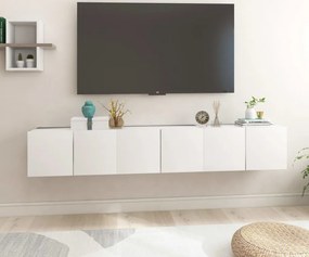 vidaXL Závěsné TV skříňky 3 ks 60x30x30 cm kompozitní dřevo [804528] Barva: Bílá