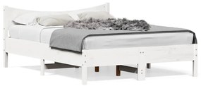 Rám postele bílý 120 x 200 cm masivní borovice