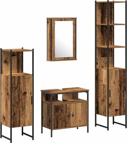 Sada koupelnového nábytku 4 ks Staré dřevo 33 x 33 x 185,5 cm 3332594