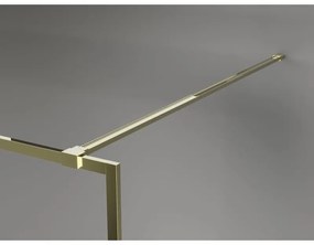 Mexen, Mexen Kioto-F sprchová stěna s rámem 55 x 202 cm, průhledná 8 mm, zlatá - 800-055-104-50-00