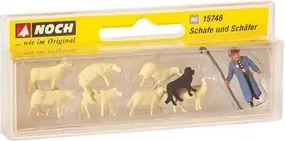 NOCH Sada figurek Ovce a pastýř / 9 ks / H0 (měřítko 1:87) / od 14 let