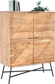 XXXLutz VYSOKÁ KOMODA, akácie, černá, barvy akácie, 105/135/45 cm Ambia Home - Vysoké komody - 001630018202