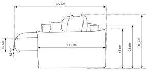 Sedací souprava ALLORA | 177x257 cm | rozkládací + úložný prostor | VÝBĚR TKANIN
