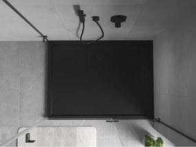 Mexen Flow obdélníkový sprchový kout slim 100 x 90 cm, černý mat - 46R709010