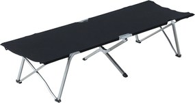Outsunny Skládací Kempovací Postel Cot Lounger vč. Tašky 193x64x40cm (Černá) | Aosom