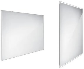 Nimco Zrcadla - Koupelnové podsvícené LED zrcadlo 900 x 700 mm, hranaté, aluminium ZP 9019