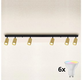 Brilagi - LED Stmívat. bodové svítidlo SELE GOLDEN 6xGU10/6,5W/230V černá/zlatá