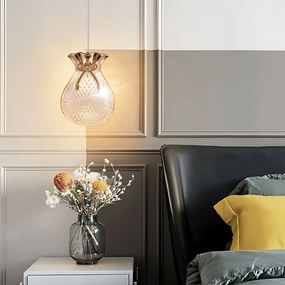 Toolight Závěsné skleněné LED osvětlení D19 LHJ107-1CP růžová zlatá