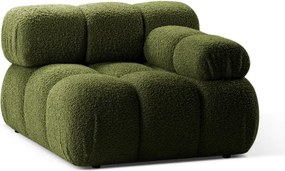 Zelený modul pohovky z textilie bouclé (pravý roh) Bellis – Micadoni Home