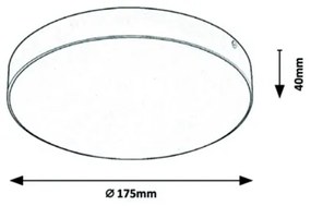 Rabalux - LED Stropní svítidlo LED/18W/230V 2800-6000K IP44 černá