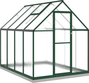 Skleník s podkladovým rámem zelený 224 x 169 x 202 cm hliník 3266324